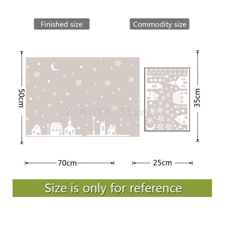 Snow Night Village Electrostatic sticker Window Gl... – Grandado