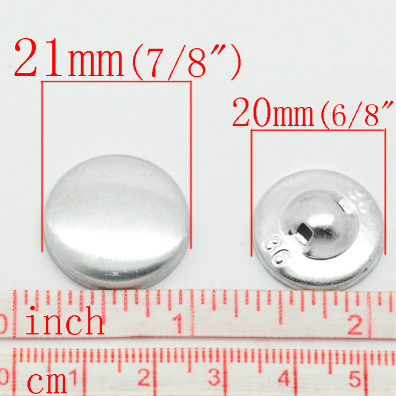 100 Sets Aluminum Tone Backs Cover Metal Buttons 2... – Grandado