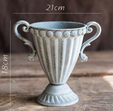 Retro Metal Flower Pots Planters Vintage Metal Vas... – Grandado