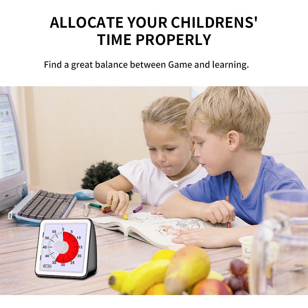 1 Pc 60 Minutes Visual Analog Timer Silent Countdo... – Grandado