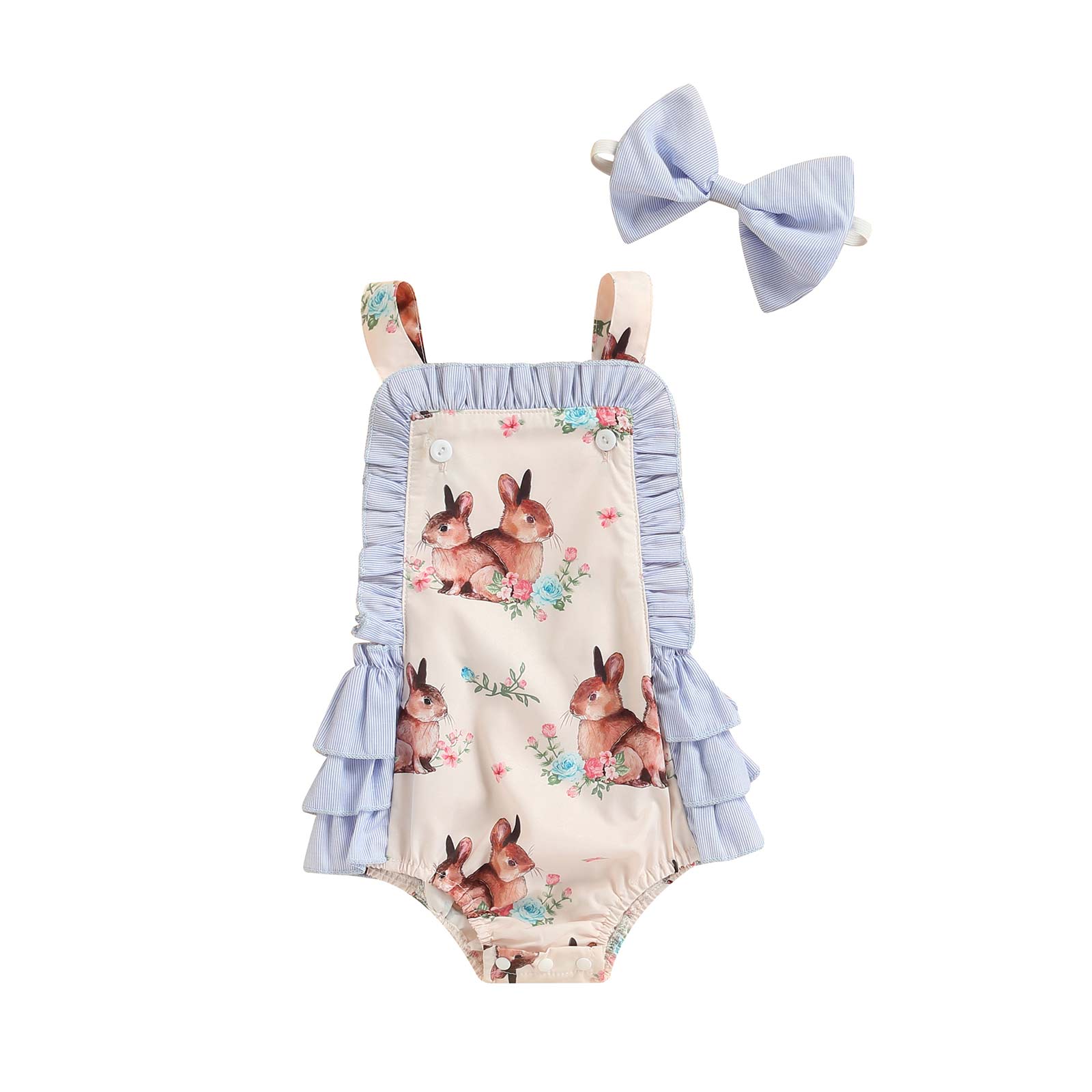 Easter Lovely Baby Girl Romper Set, Sleeveless Dre... – Grandado