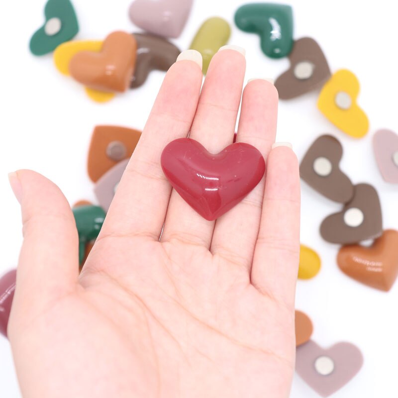 30mm fridge magnet resin colorful heart shape red ... – Grandado