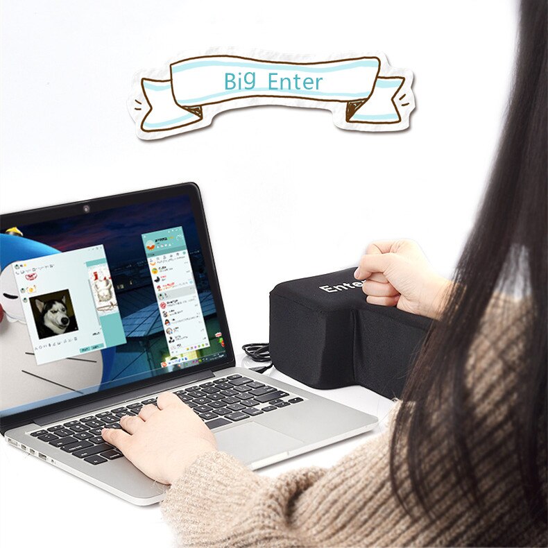 USB Enter Key Vent Pillow Soft Computer Button Ret... – Grandado