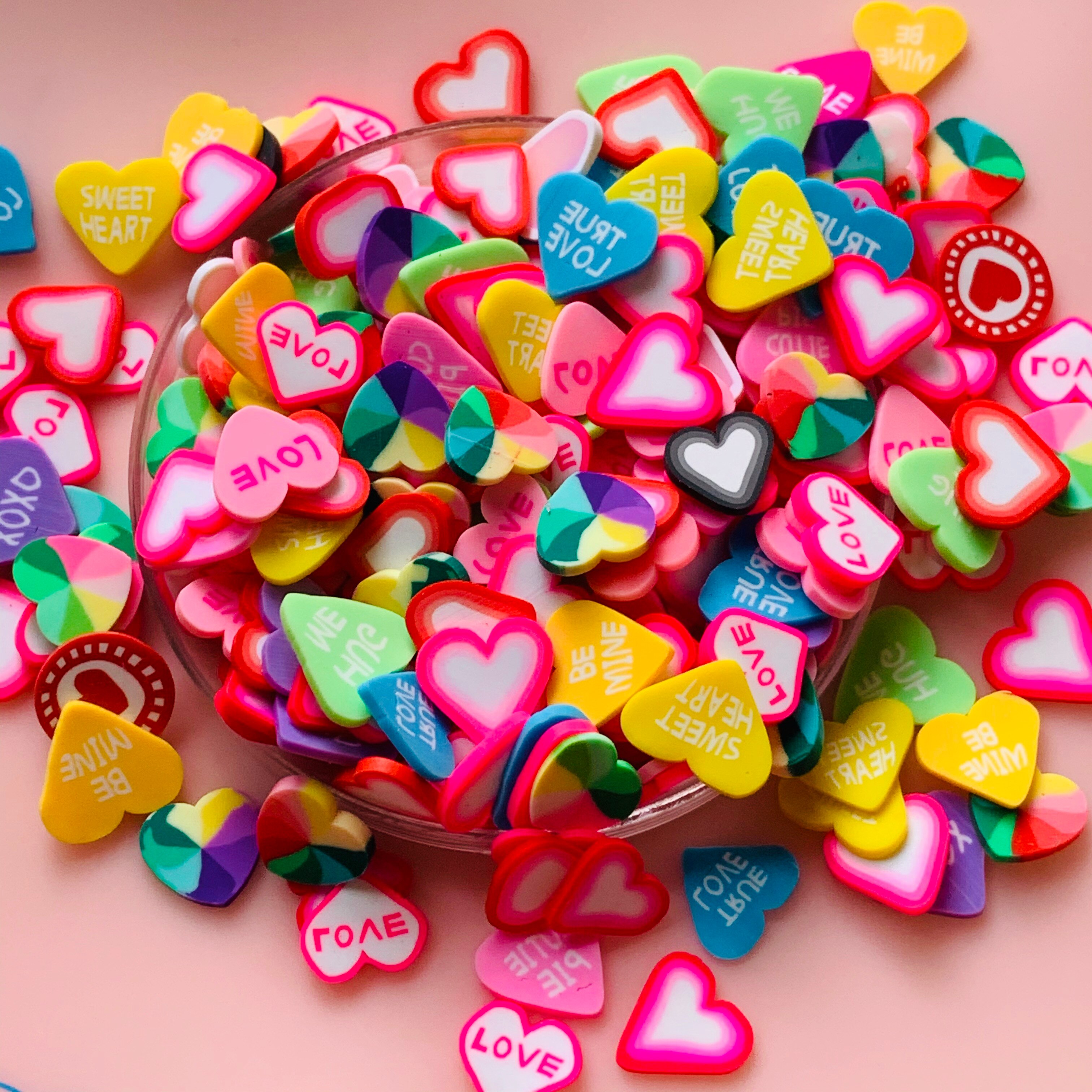 100g Valentine's Day Mixed Heart Slice Polymer... – Grandado
