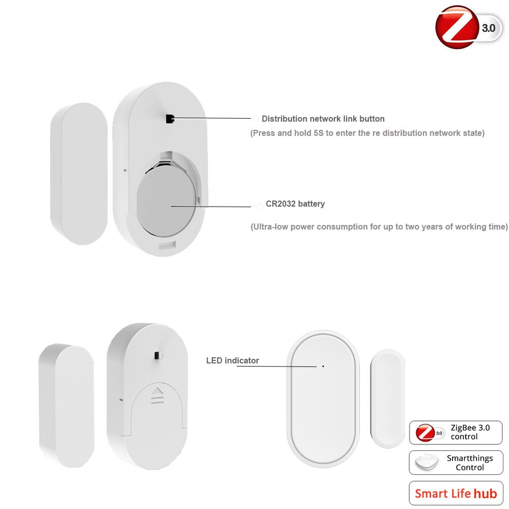 Smart Window Door Sensor ZigBee Wireless Connectio... – Grandado