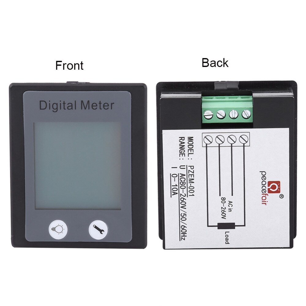 Peacefair Digital Multimeter 80-260V AC 10A Power ... – Vicedeal
