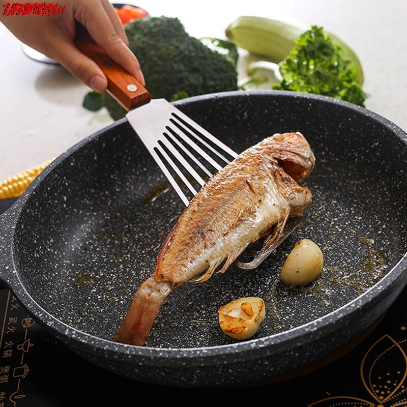 Stainless Steel Slotted Turner Fish Spatula With W... – Vicedeal