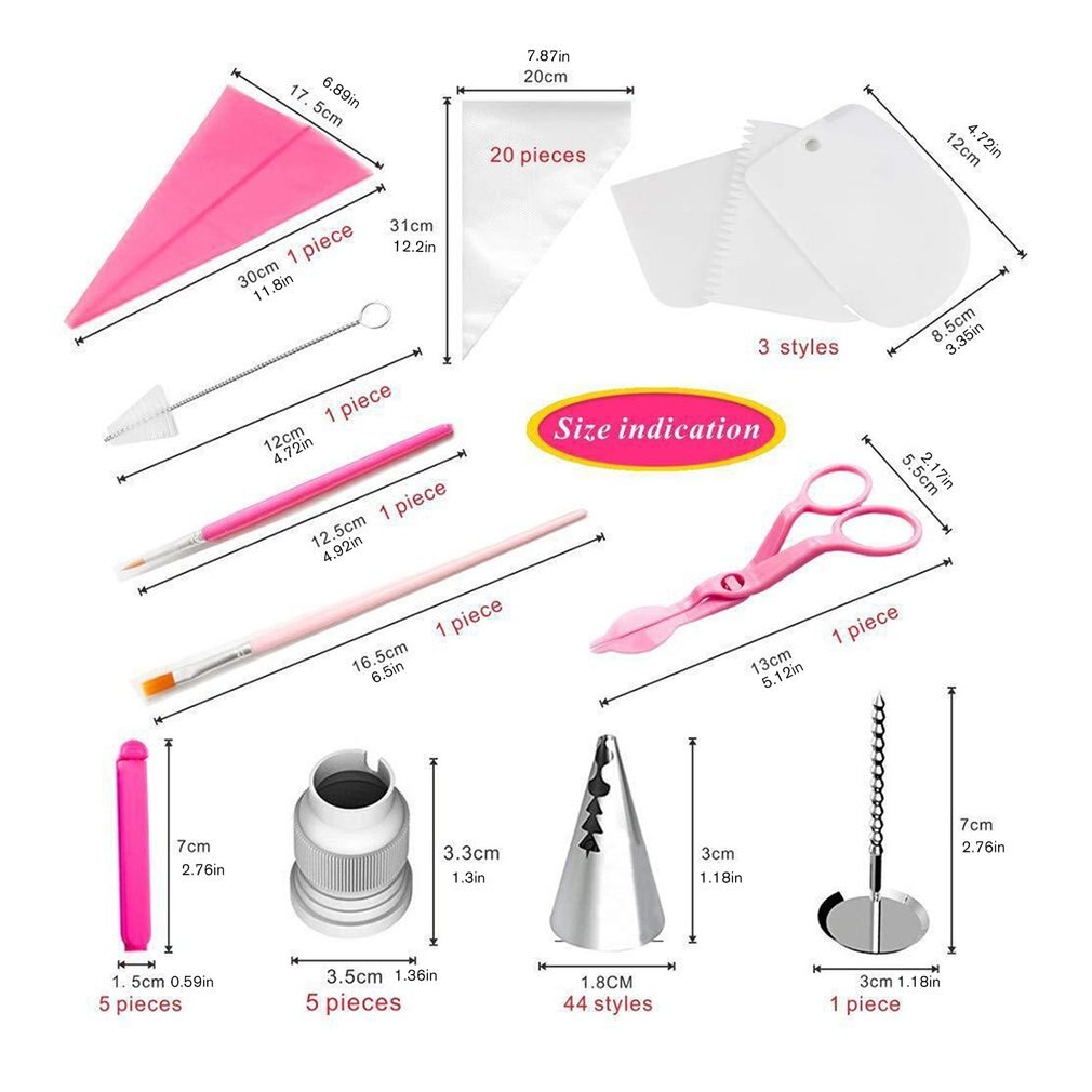 83Pcs Cake Tools Decorating Kit Supplies Set Tools... – Grandado