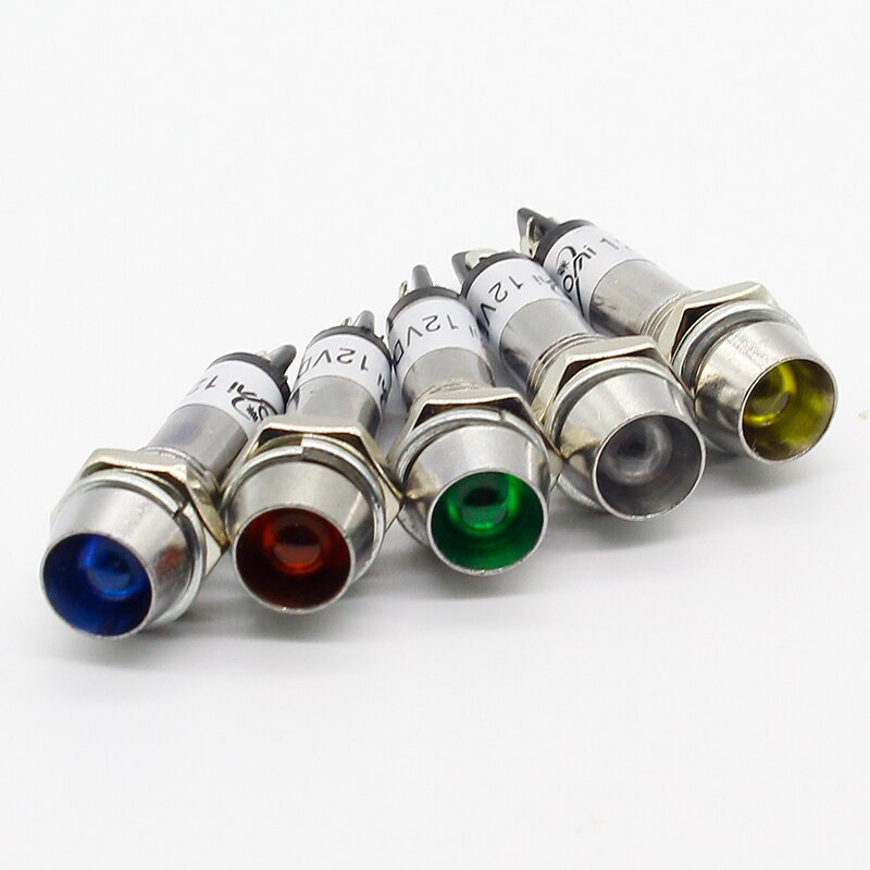 5pcs 12V 24V 220V 8mm metal LED Warning Pilot Ligh... – Grandado