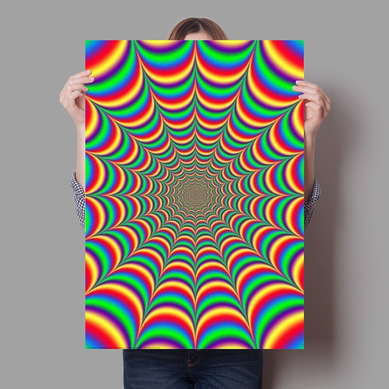 Affiche sur toile 3D psychédélique pour décoration... – Grandado