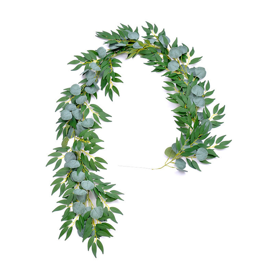 Artificial Green Eucalyptus Willow Leaves Garland ... – Grandado