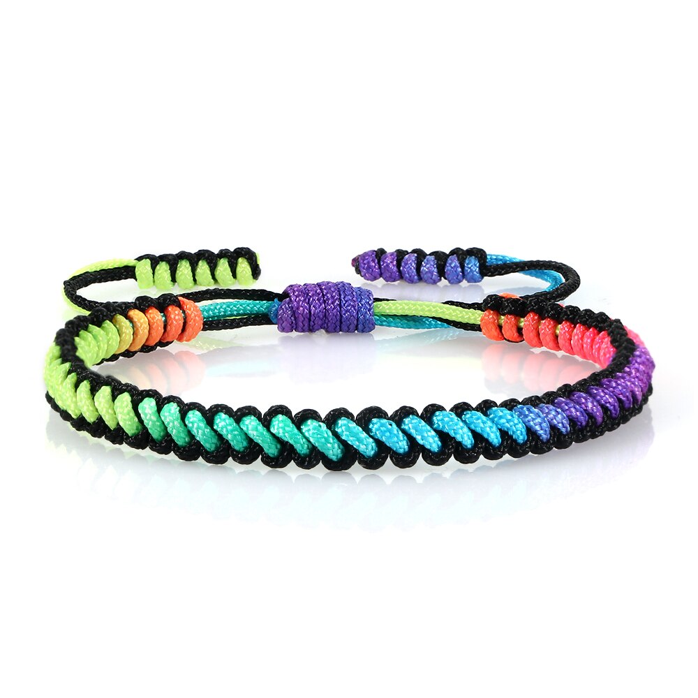 16 Colors Rainbow Rope Braided Tibetan Bracelet Co... – Grandado