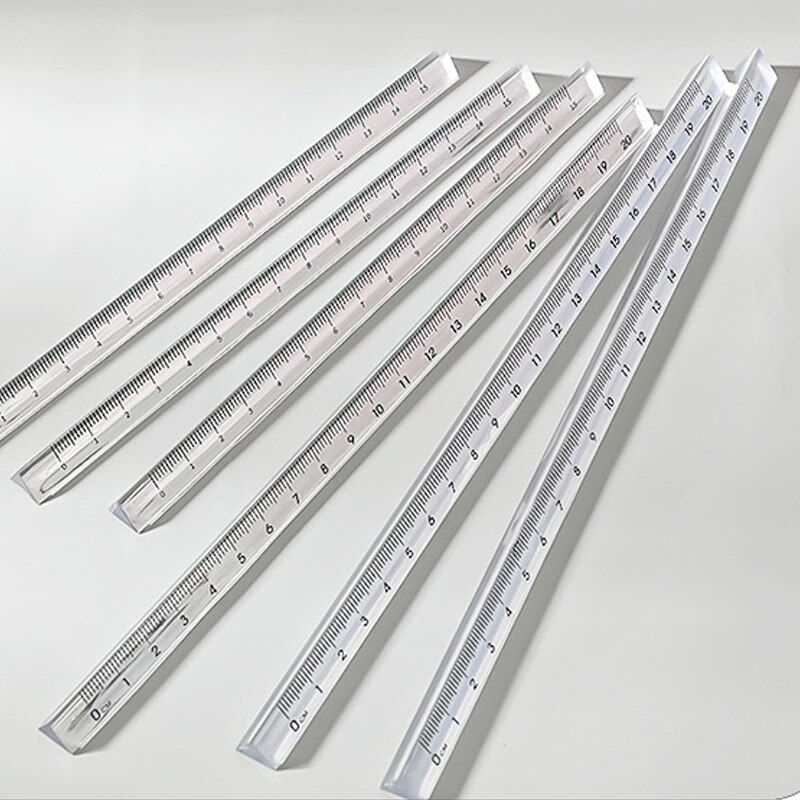 Transparent Triangle Ruler Student Drawing Measuri... – Vicedeal