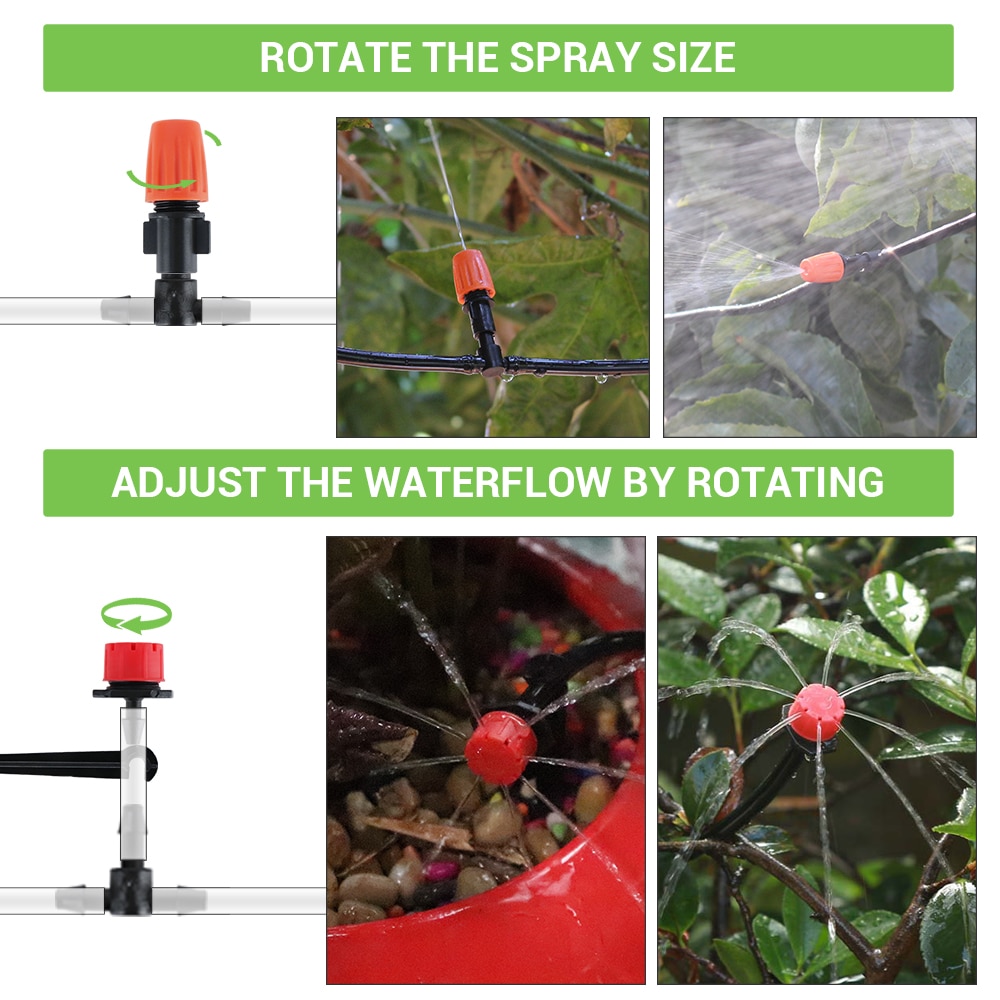 15M DIY Sprinkler Drip Irrigation System 164PCS Au... – Grandado