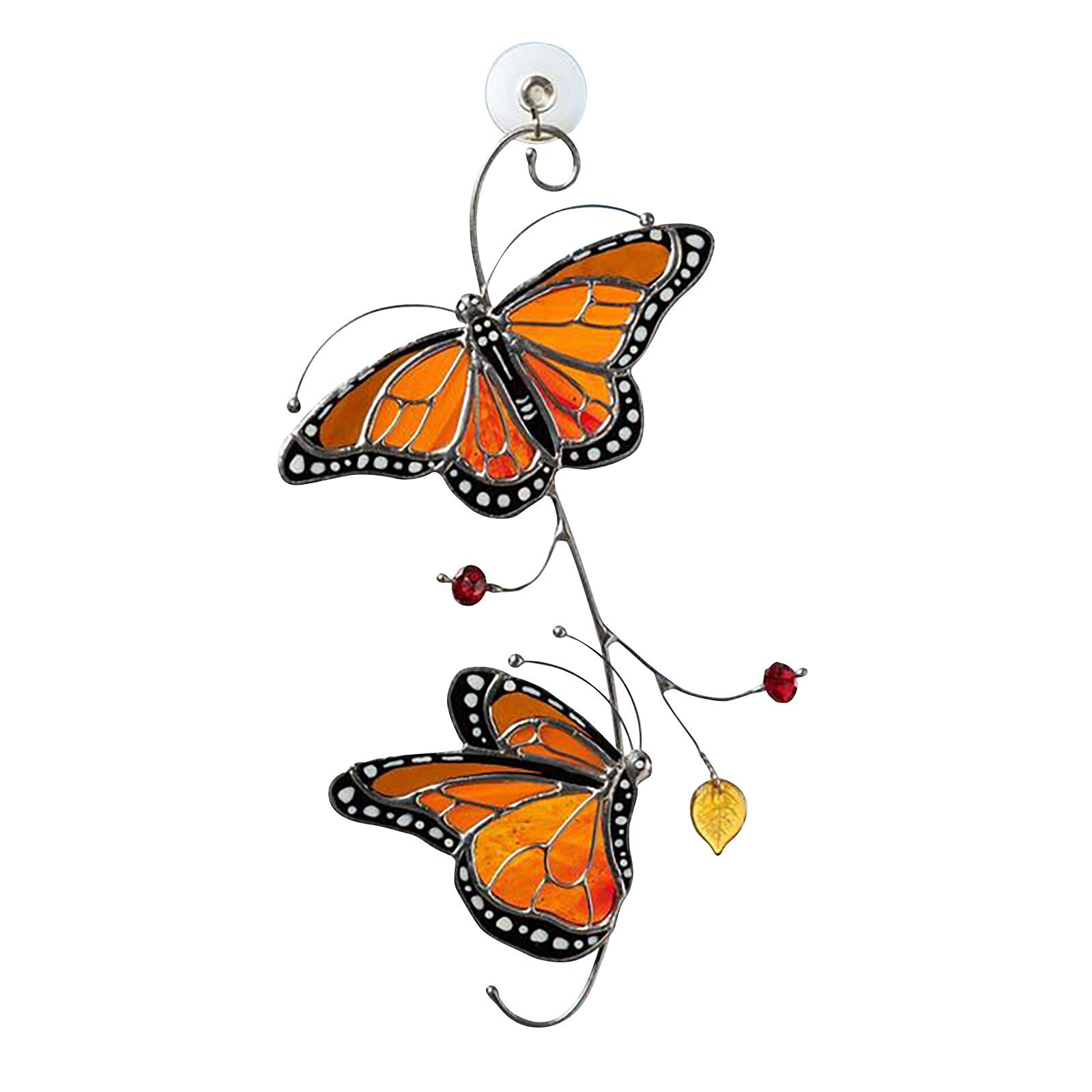 Kawaii Decor Butterfly Stained Glass Ornament Wind... – Grandado