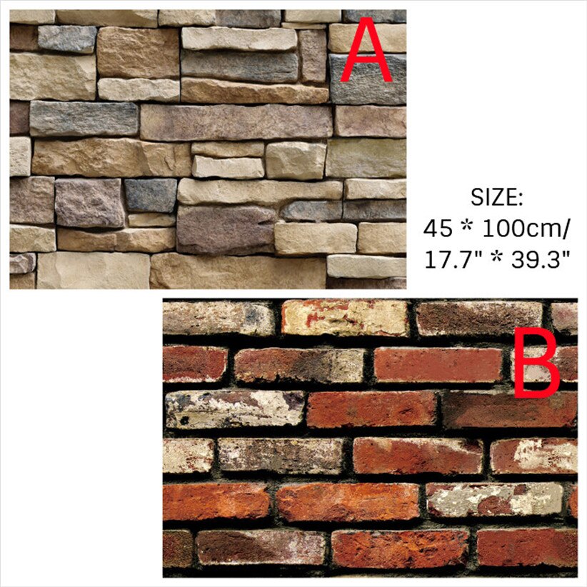 3D Wall Paper Brick Stone Rustic Effect Self-adhes... – Grandado