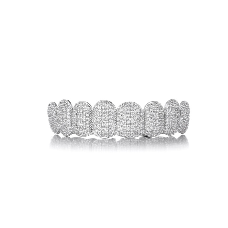 Hip Hop Full CZ Stones Teeth Grillz Caps Cubic Zir... – Grandado
