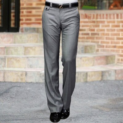 Men's Flared Boot Cut Trousers Business Casual Bri... – Grandado