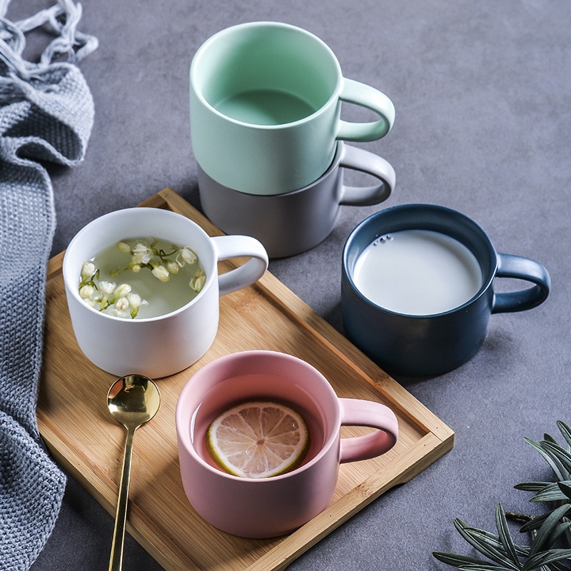 Nordic Matte Ceramic Coffee Cups Saucer Set Househ... – Grandado