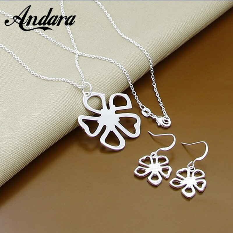 Sieraden Sets 925 Sterling Zilver Plant Bloem Hang... – Grandado