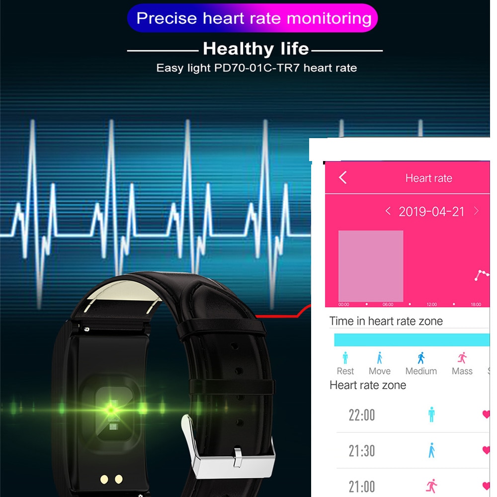 AK12 Smart Bracelet Women Heart Rate Sleep Monitor... – Vicedeal