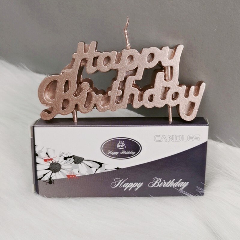 Rose Gold Sliver Gelukkige Verjaardag Brief Cake V... – Grandado