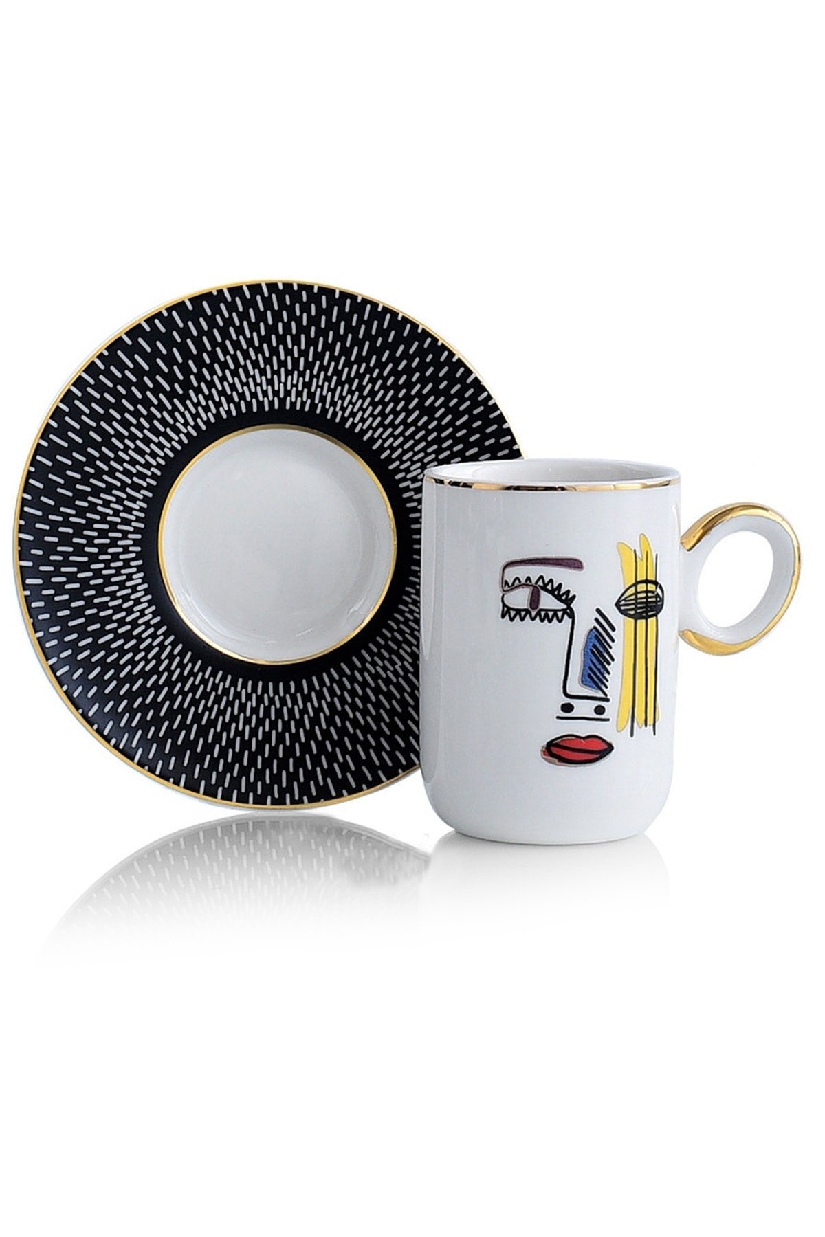 Porslin picasso faces kaffekoppsset turkiskt kaffe... – Grandado