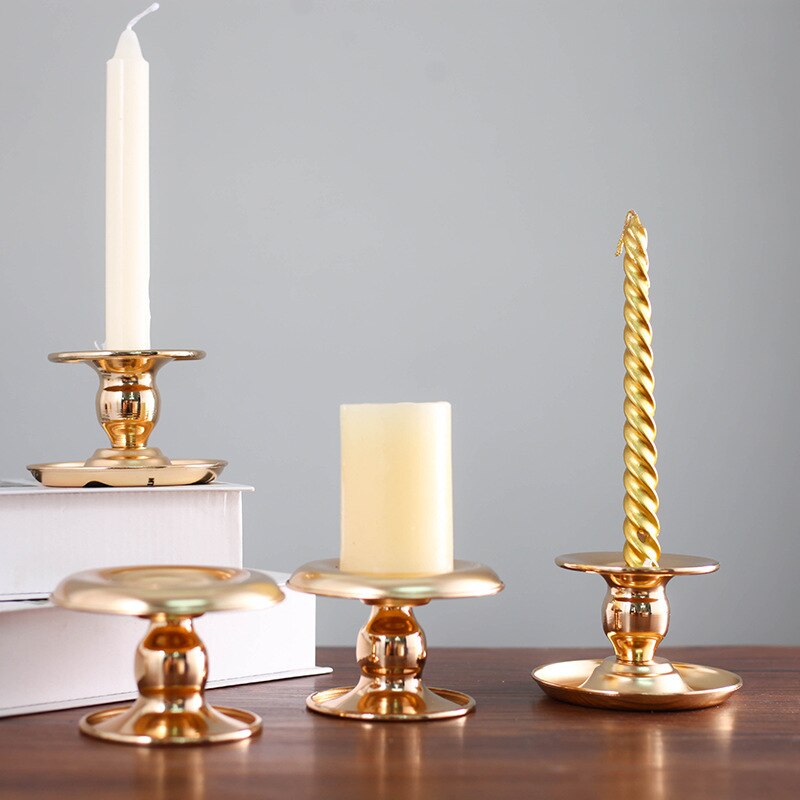 Gold Wrought Iron Christmas Candlestick European R... – Vicedeal
