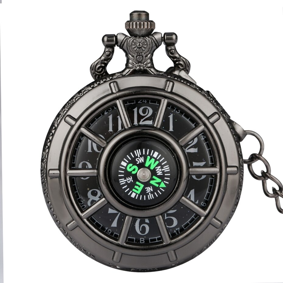 Retro Black Starry Dial Compass Hollow Skeleton St... – Grandado