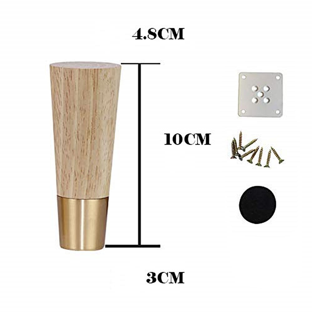 4Pcs Solid Wood Furniture Wooden LegsStraight Cone... – Grandado