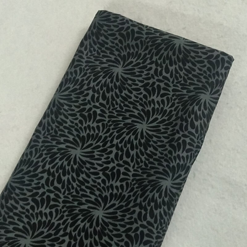 100% Plain Cotton Fabric Black Petal Blooming Flow... – Grandado