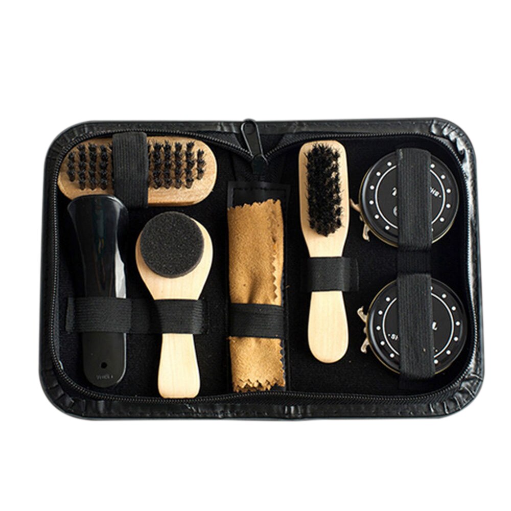 8PCS Portable Shoe Shine Care Kit Black Transparen... – Vicedeal