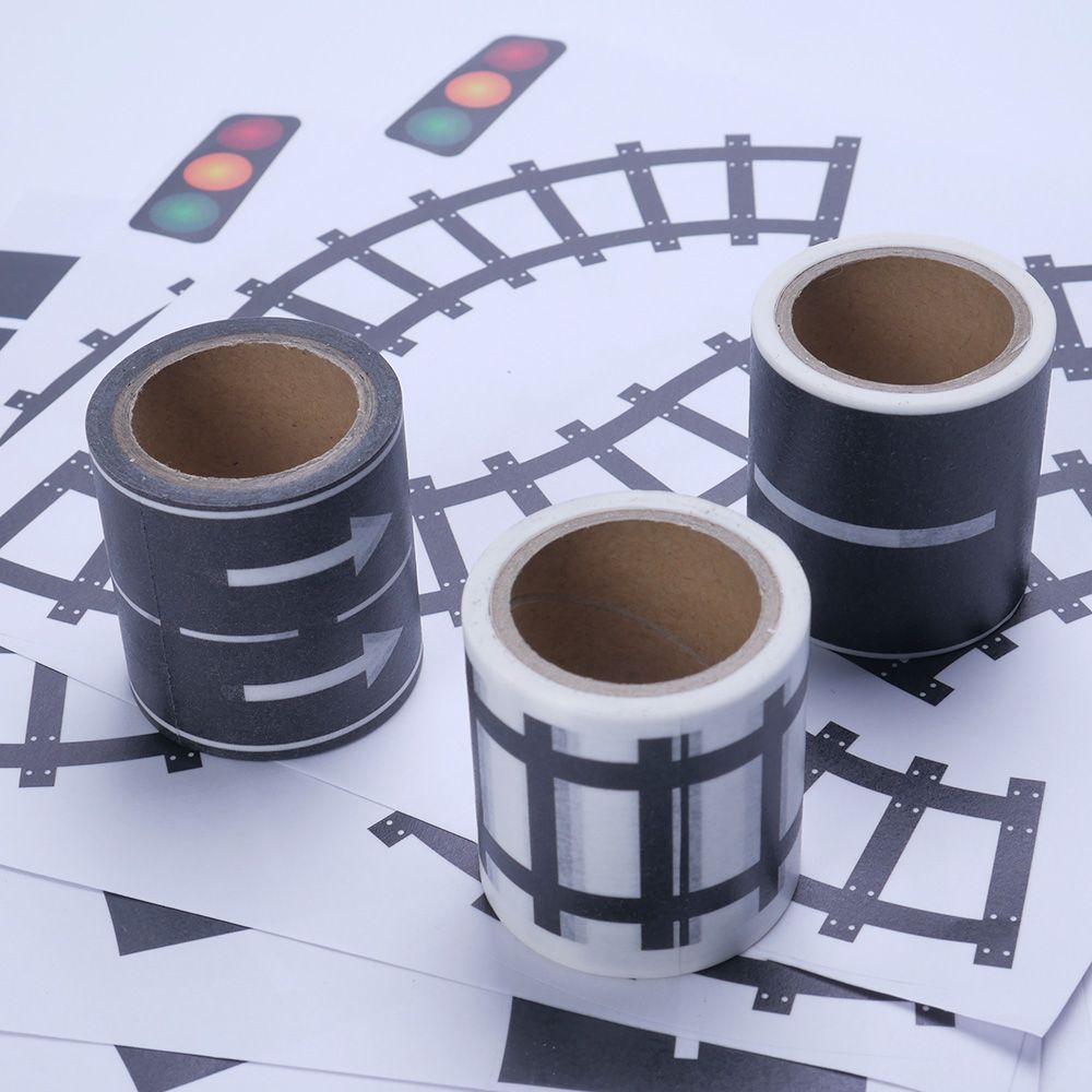 5M Railway Road Washi Tape Sticker Wide Traffic Ad... – Grandado