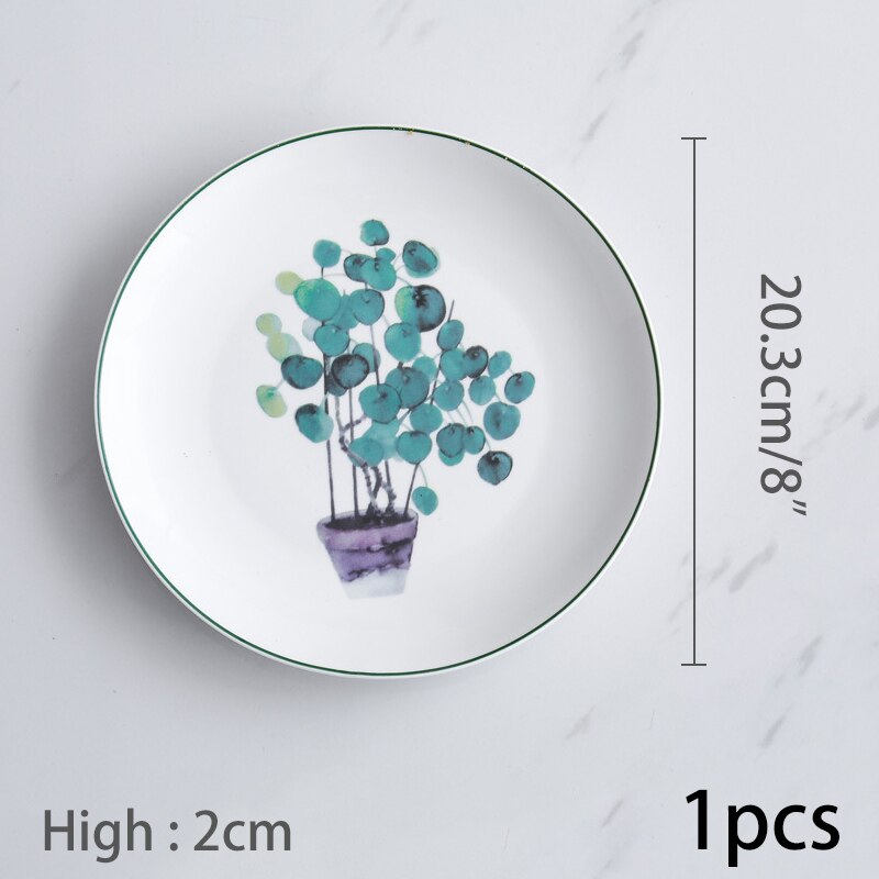 1pcs Christmas Ceramic Plate Handcraft Green Plant... – Vicedeal