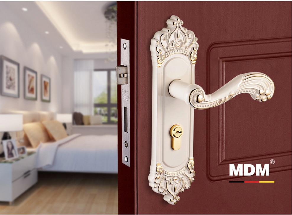 M-81883 ivory white, European-style door locks, ro... – Grandado