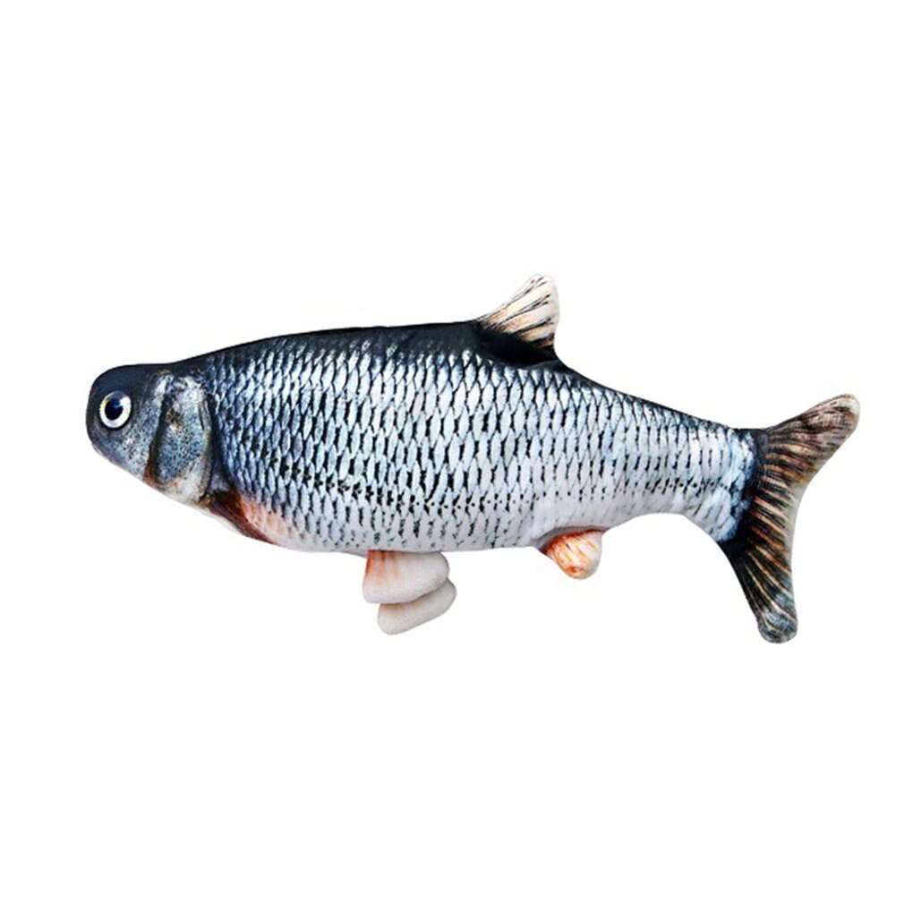 Electric Interactive Cat Wagging Fish Plush Catnip... – Grandado