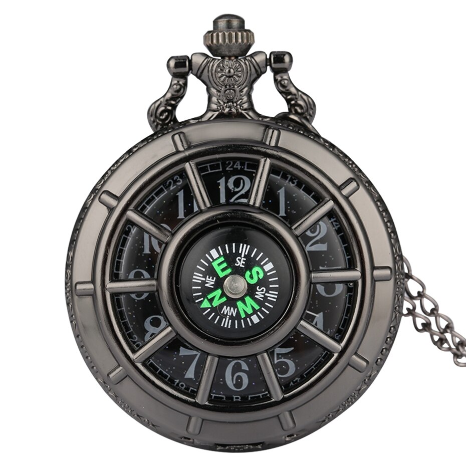 Retro Black Starry Dial Compass Hollow Skeleton St... – Grandado