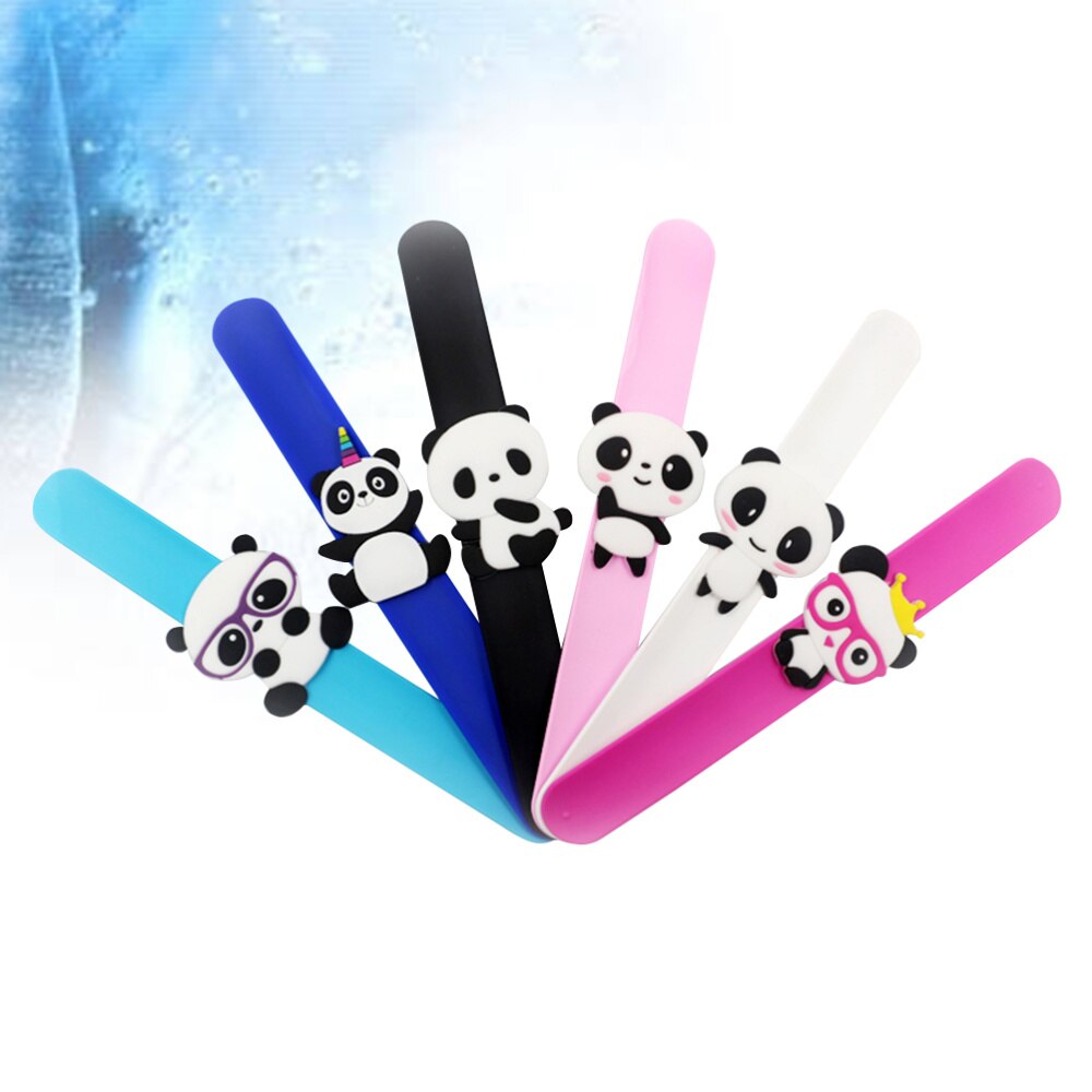 6Pcs Slap Bracelets Colorful Panda Shape Strap Cir... – Grandado