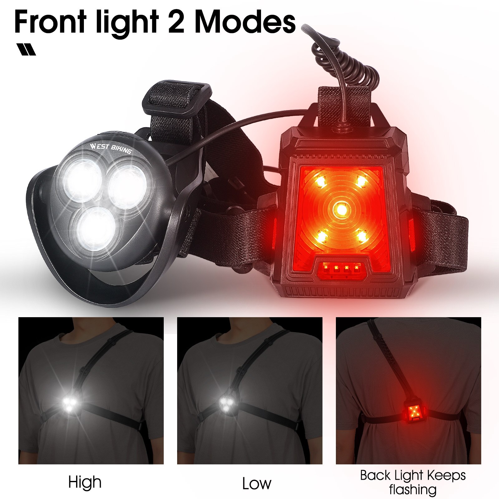 West Fietsen Borst Running Light Voor Lopers En Jo... – Grandado