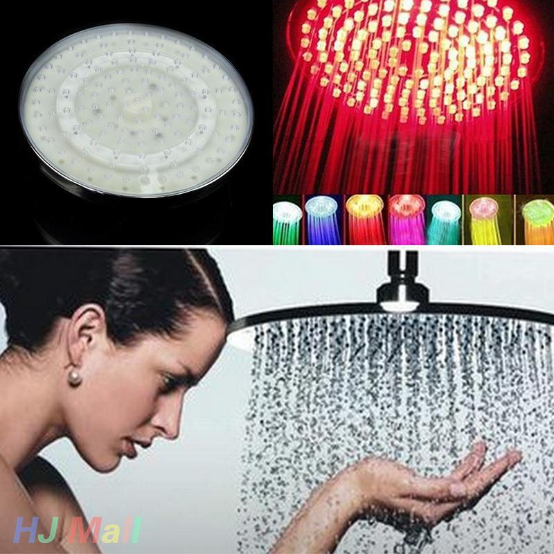 8 inch RGB 7 Colors LED Light Shower Head Round Au... – Grandado