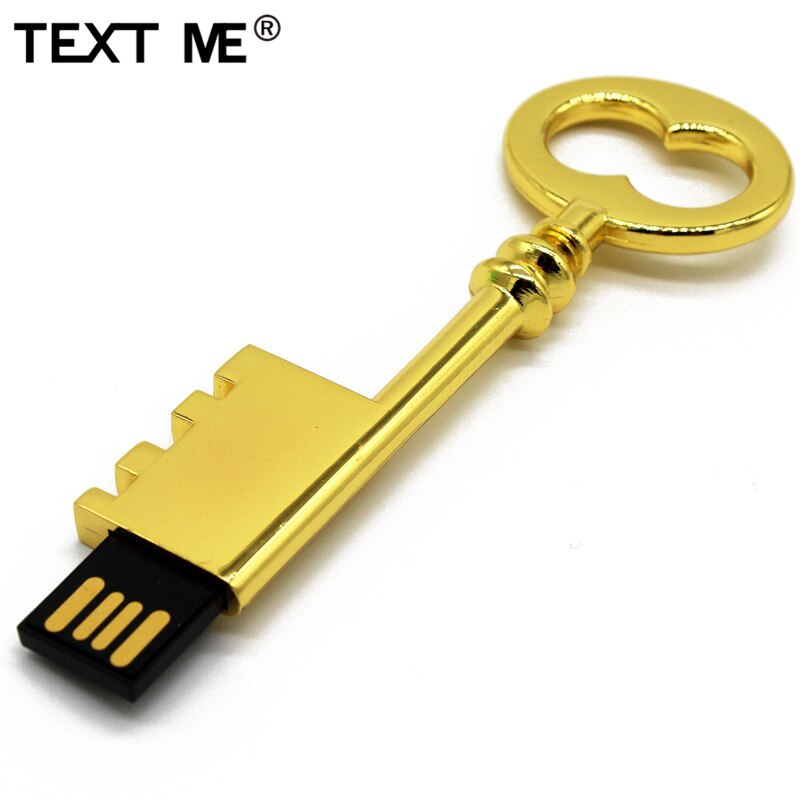 TEXT ME gold key USB 2.0 USB Flash Drive pendrive ... – Grandado
