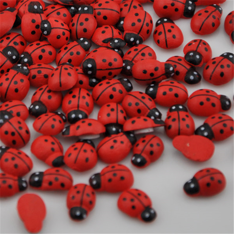 100PCS wooden ladybug Self-Adhesive stickers Easte... – Grandado
