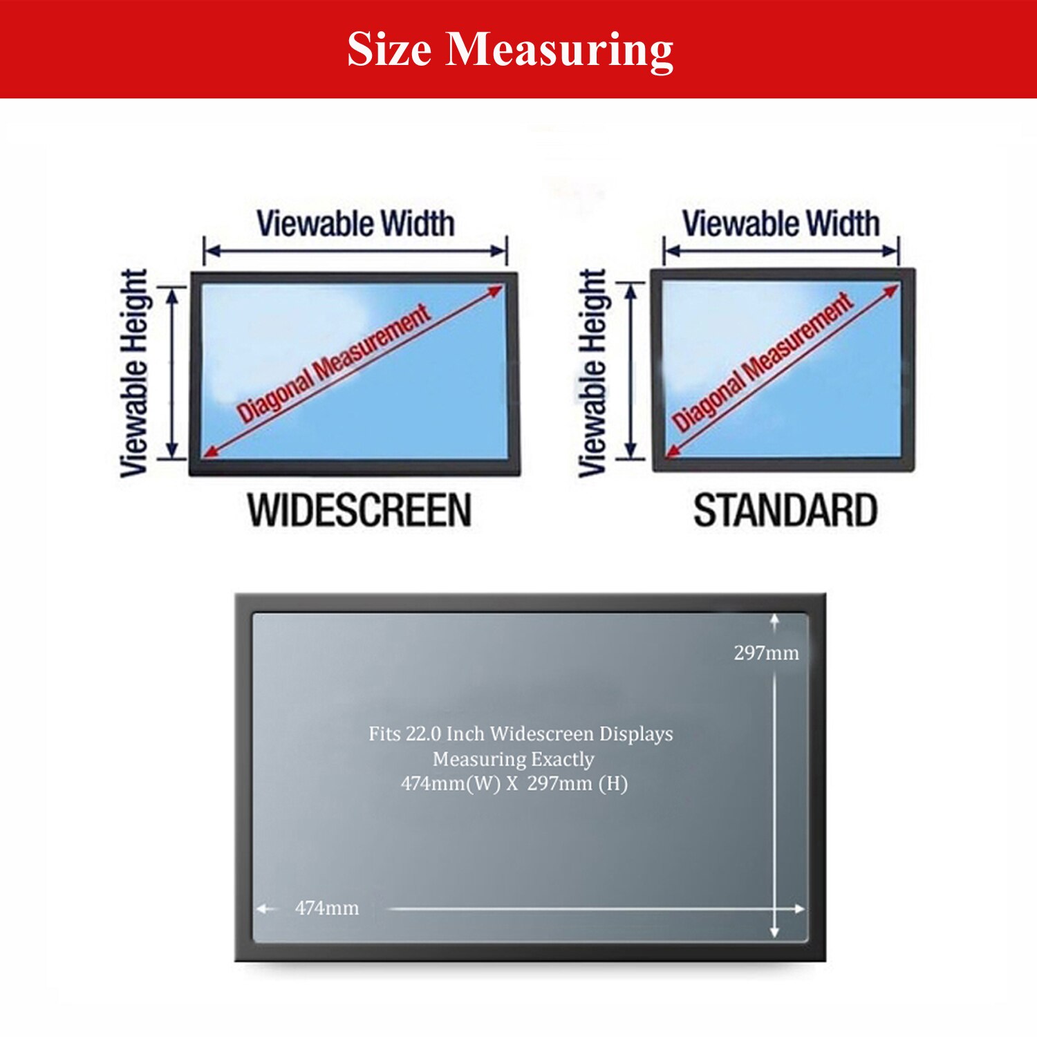 22.0 inch Anti-Glare Computer Privacy Filter Scree... – Grandado