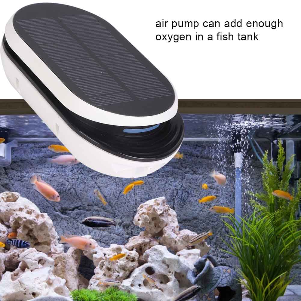 Aquarium Solar Powered Pond Air Pump Fish Tank Oxy... – Grandado