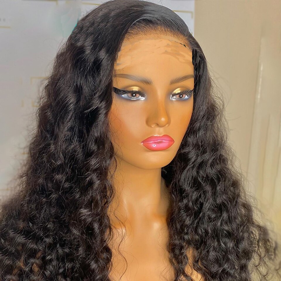 Long Curly Natural Black Mechanism Synthetic Wigs ... – Vicedeal