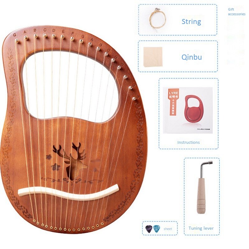 -16-Note Lier Harp Mahonie Metalen String Bone Zad... – Grandado