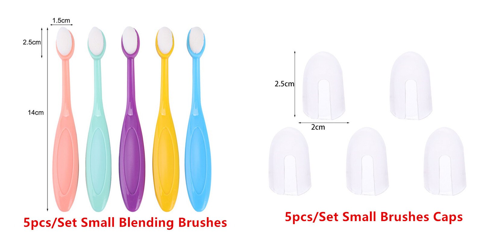 5pcs/set Small Smooth Blending Brushes Soft Rainbo... – Vicedeal