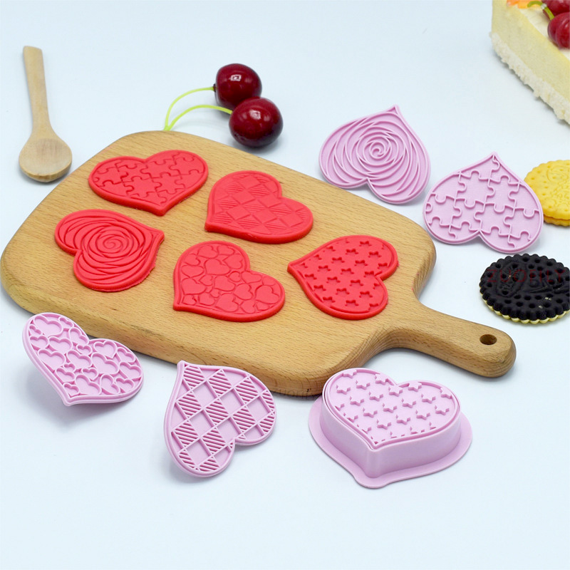 6pcs Valentine's Day Cookie Cutters with Plung... – Grandado