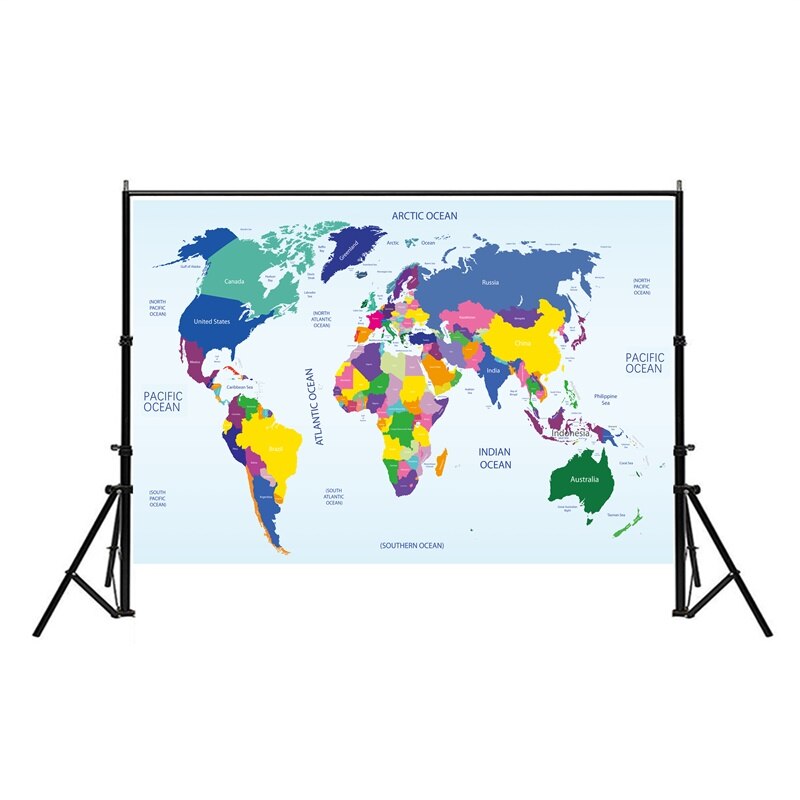 150x225cm Colorful Country Plate World Map Made wi... – Grandado
