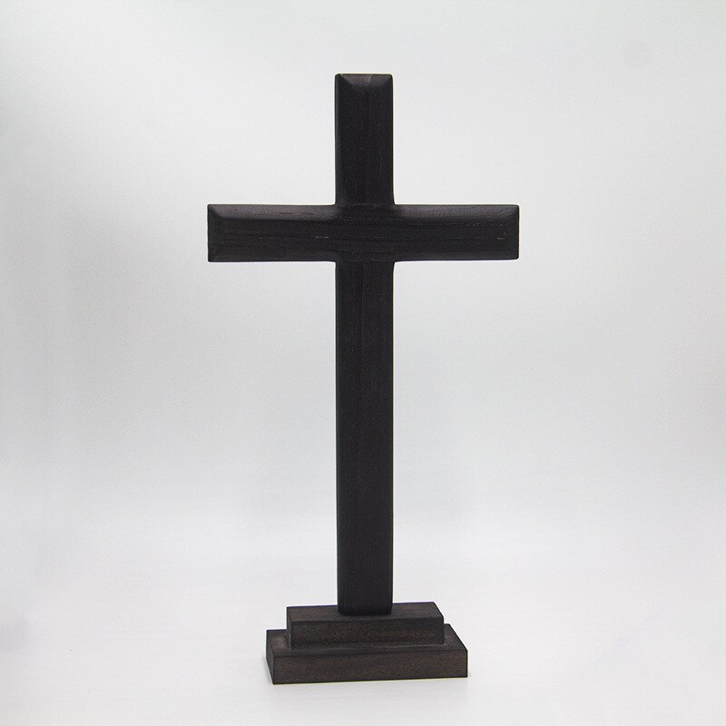 Christian pine charcoal-burnt cross ornaments home... – Vicedeal